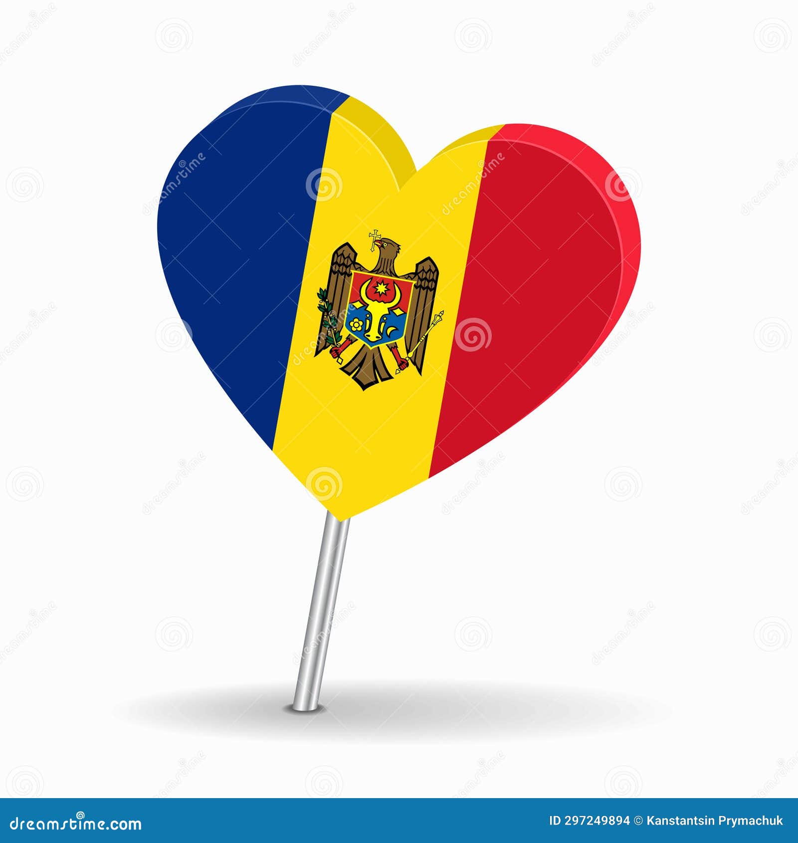 Moldovan Flag Painted On Sphere With Religions Symbols Around, 3D ...