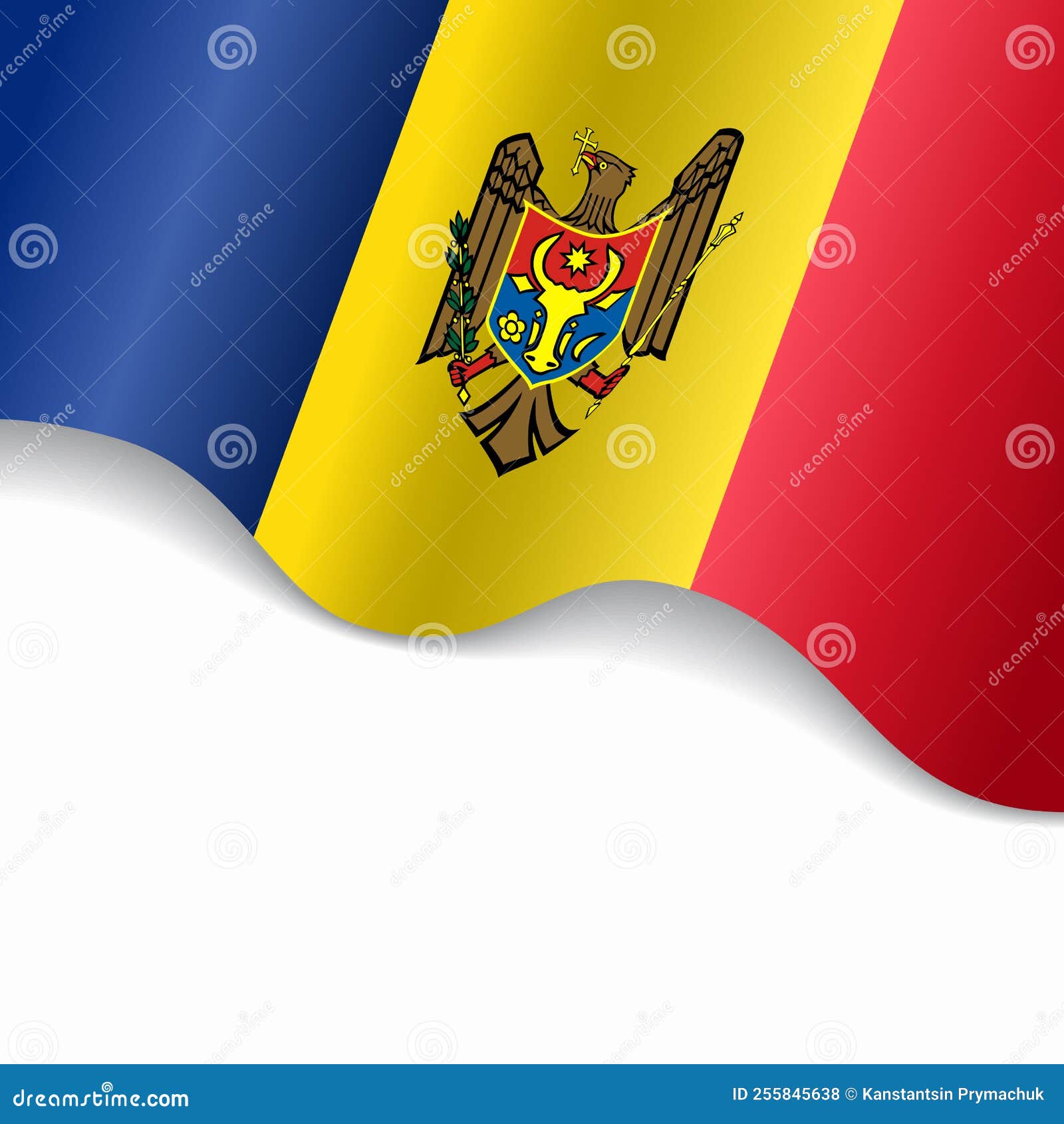Moldovan Flag Wavy Abstract Background. Vector Illustration. Stock ...