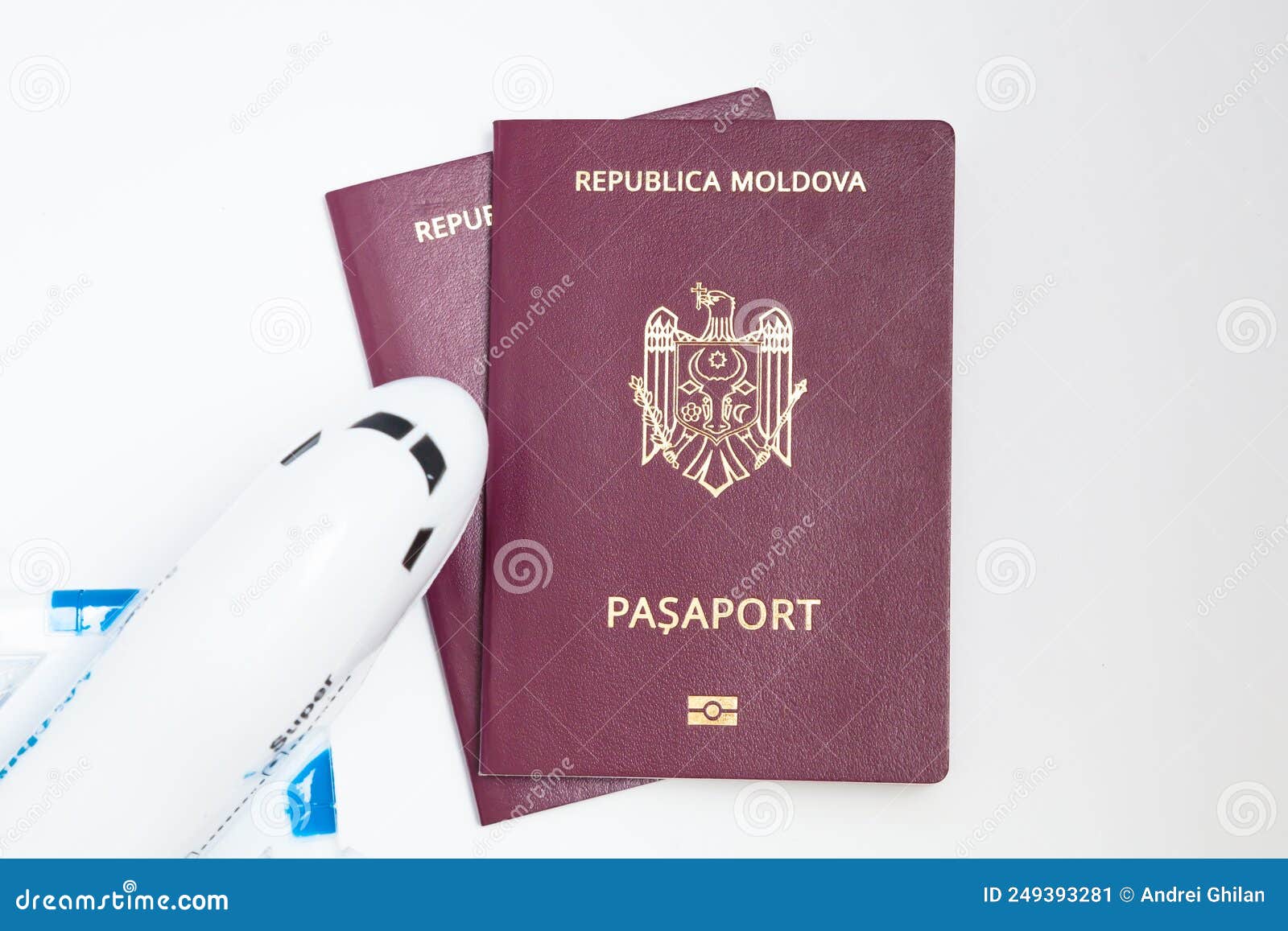 Moldovan Passport on a White Background Stock Image - Image of traveler ...