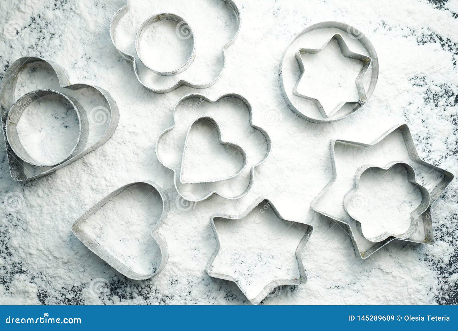 Molds Figures are Different for Cutting Dough on White Millet Flour on ...