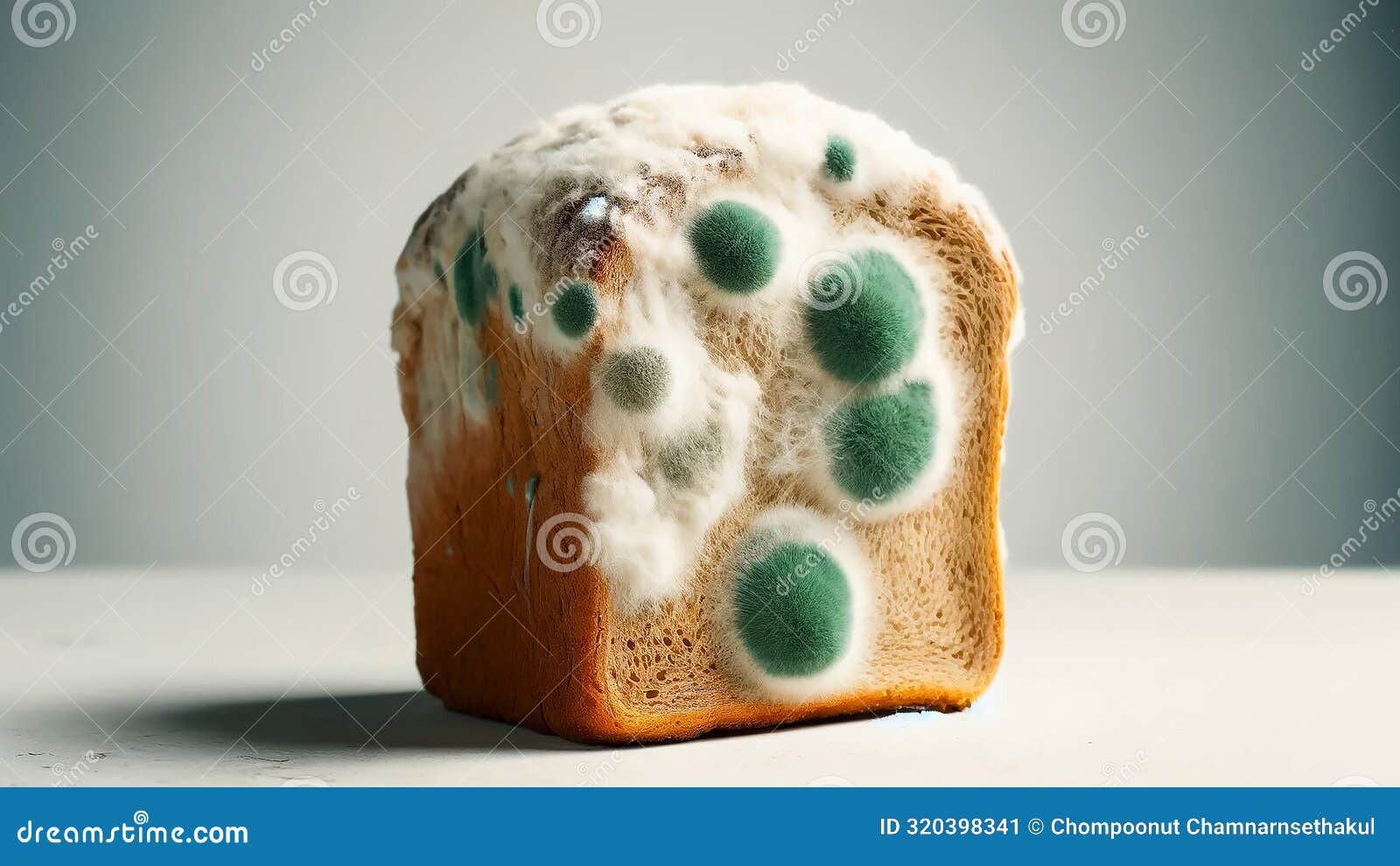 Moldy Bread. the Bread Has Visible Patches of Green and White Mold on ...