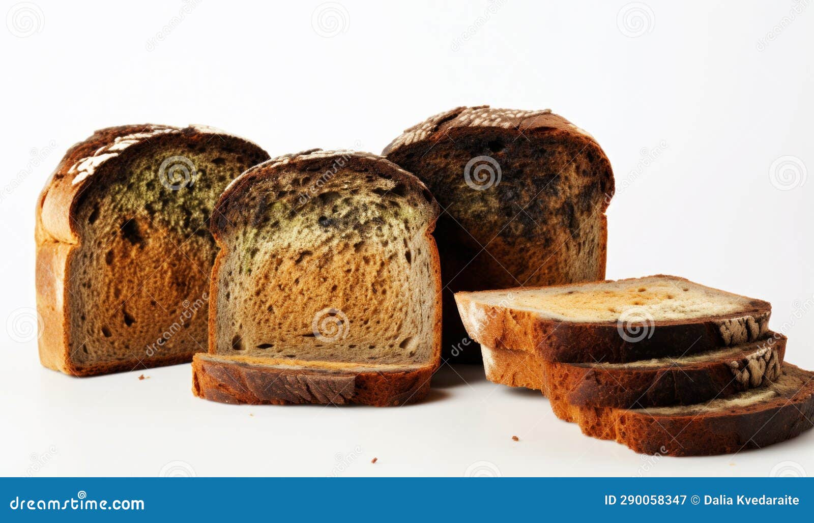 Moldy Bread Isolated On White Background Rotten Food Royalty-Free Stock ...