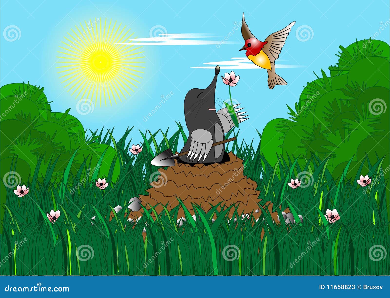 Bird, Mole And Mouse Royalty-Free Stock Image | CartoonDealer.com #11701240