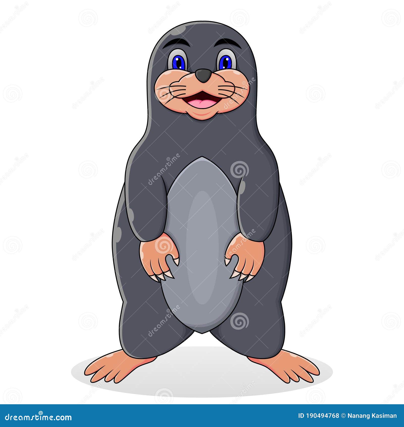 Cute Mole Cartoon with Background White Stock Vector - Illustration of ...