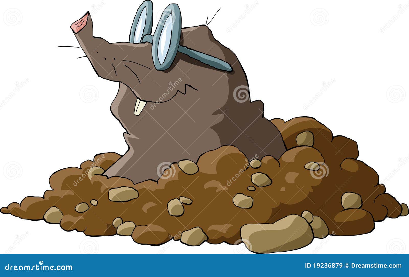 Mole stock vector. Illustration of glasses, mole, rodent - 19236879