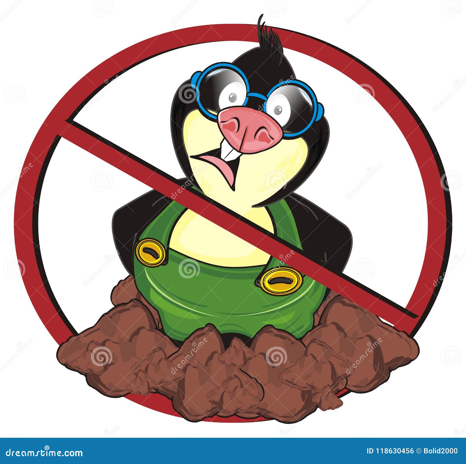 Mole on ban stock illustration. Illustration of mole - 118630456