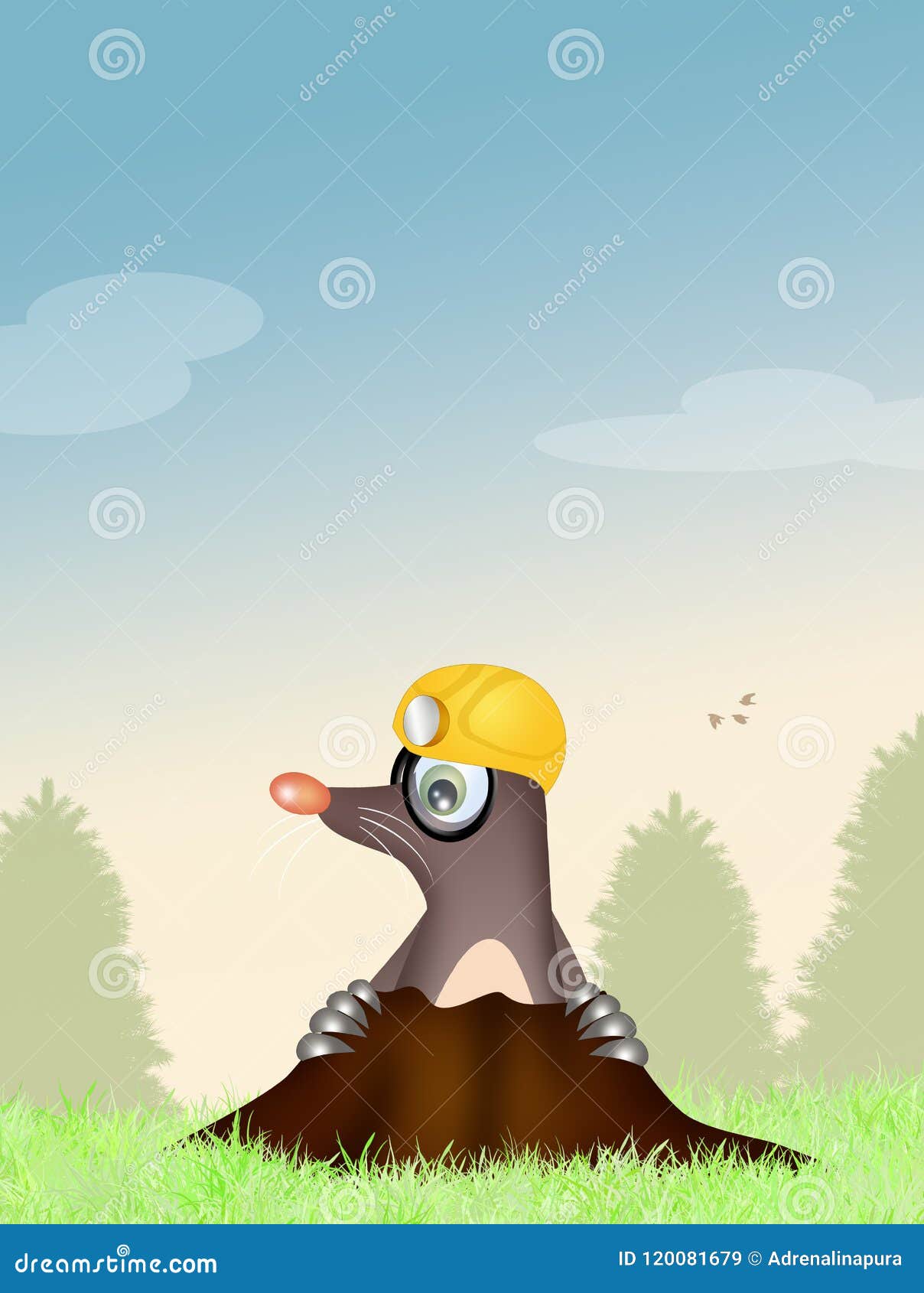 Mole in the den stock illustration. Illustration of animal - 120081679