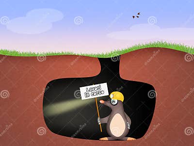 Mole in the den stock illustration. Illustration of mammal - 54239215