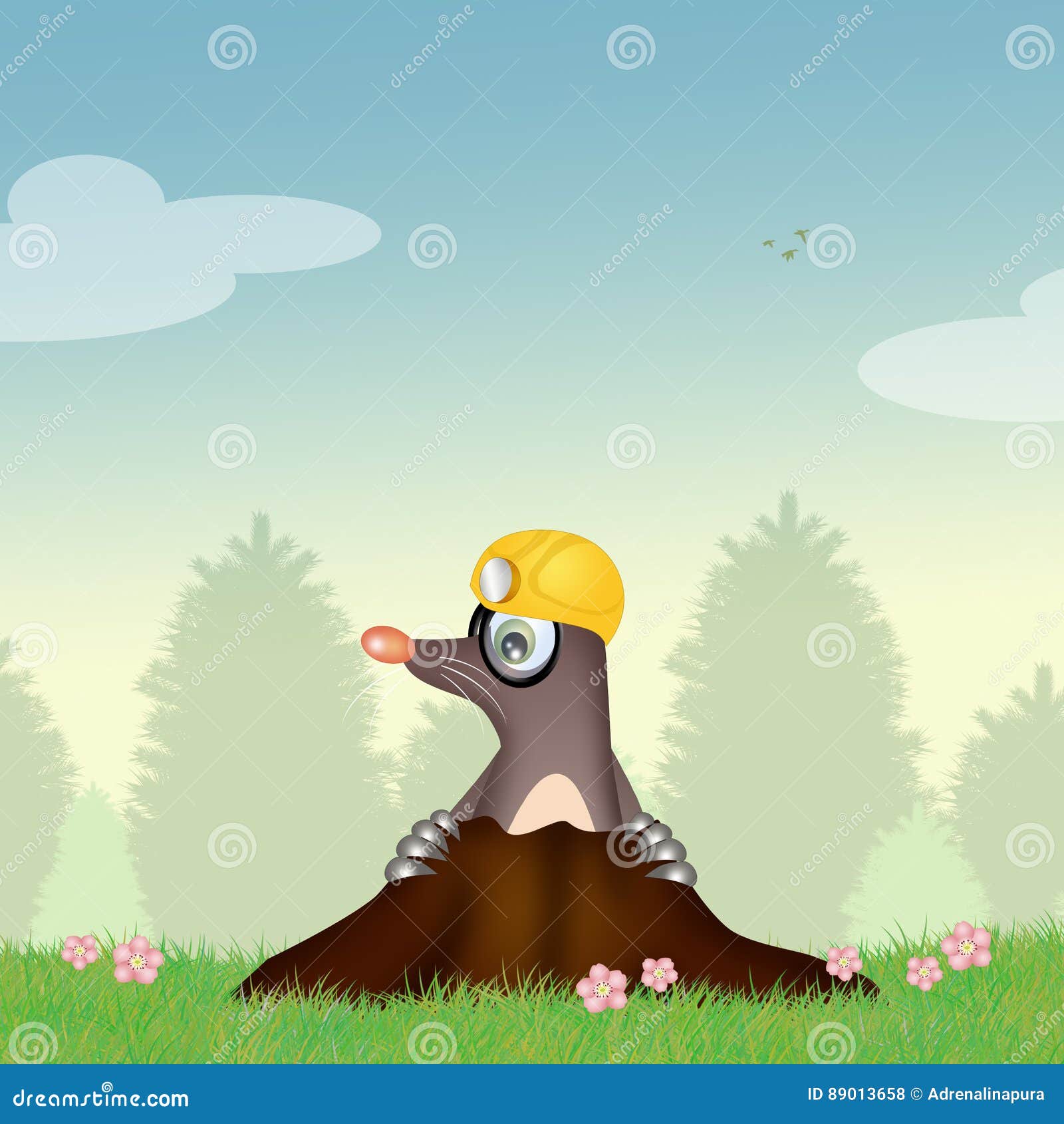 Mole in the den stock illustration. Illustration of earth - 89013658