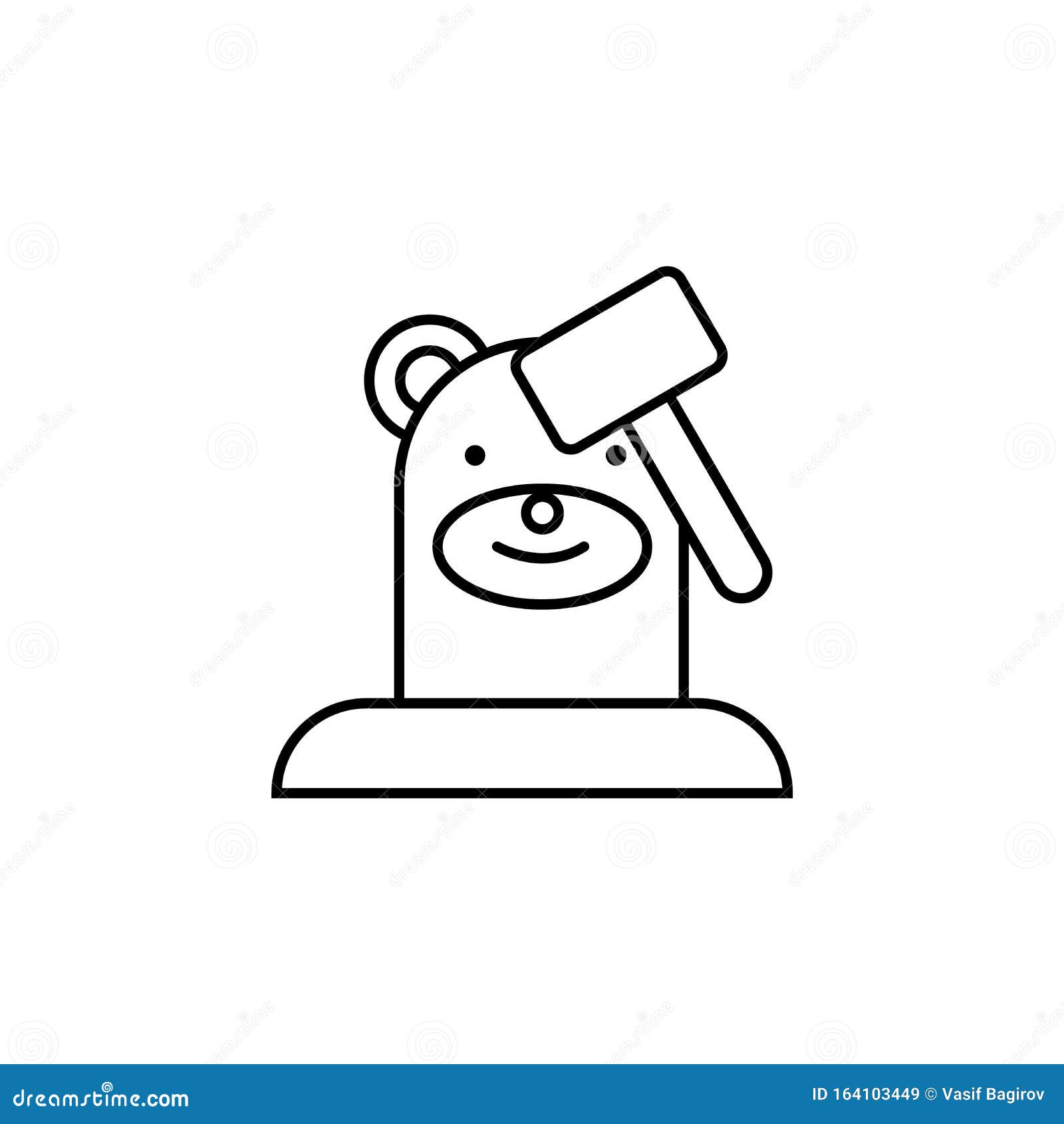 Outline Whack A Mole Vector Icon. Isolated Black Simple Line Element ...