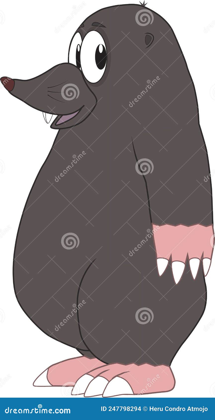 Cartoon of a mole glancing stock vector. Illustration of character ...