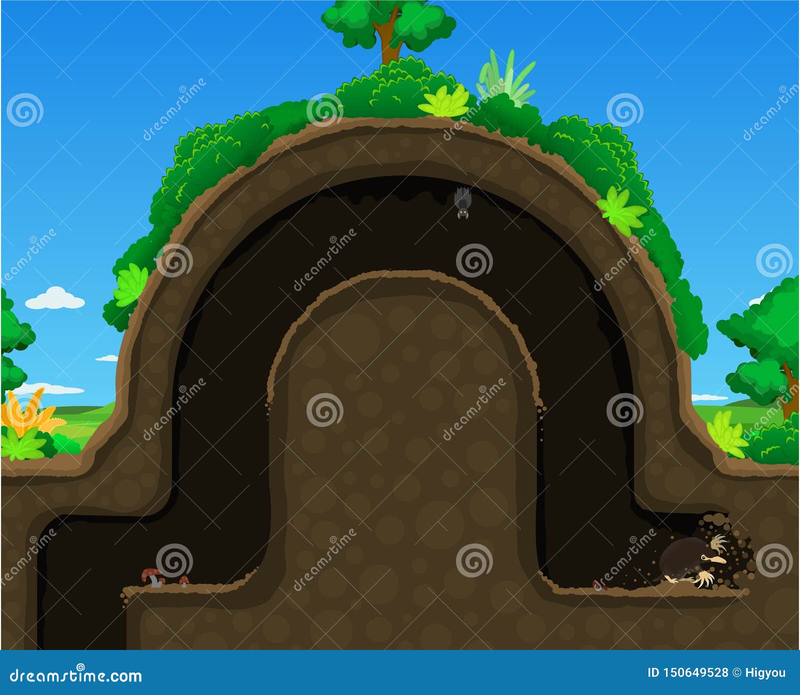 Mole Hill Dig Underground Cartoon Stock Vector - Illustration of ...