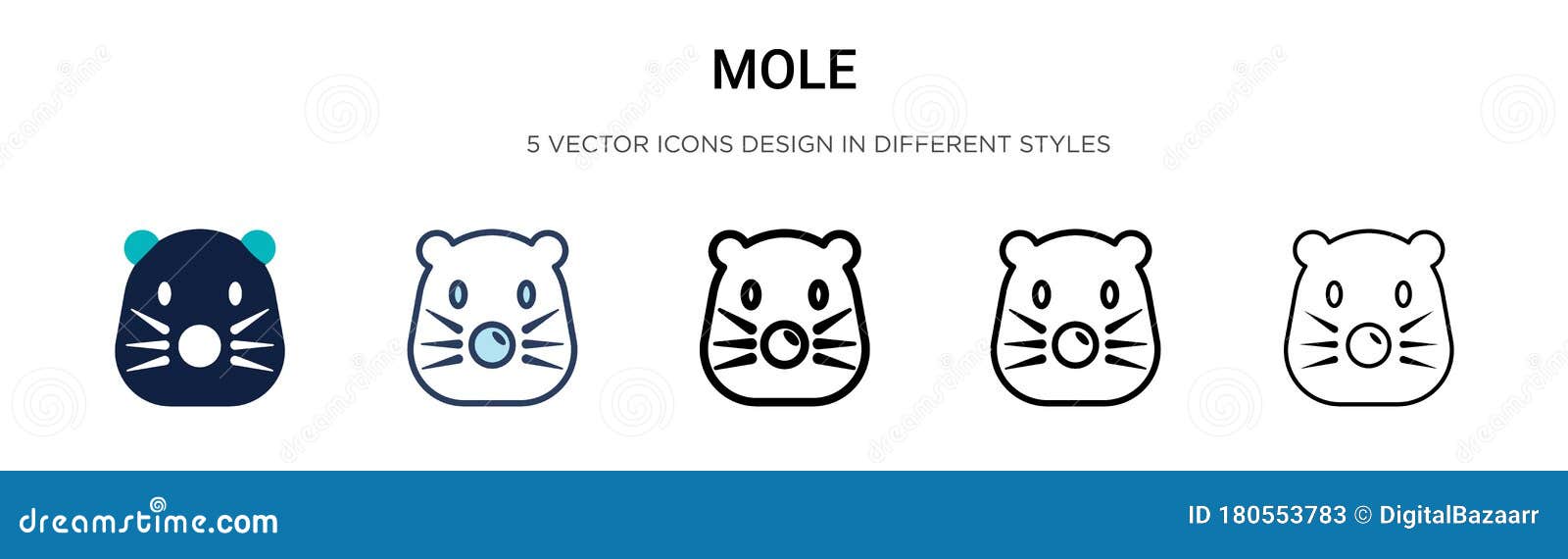 Mole Icon in Filled, Thin Line, Outline and Stroke Style. Vector ...