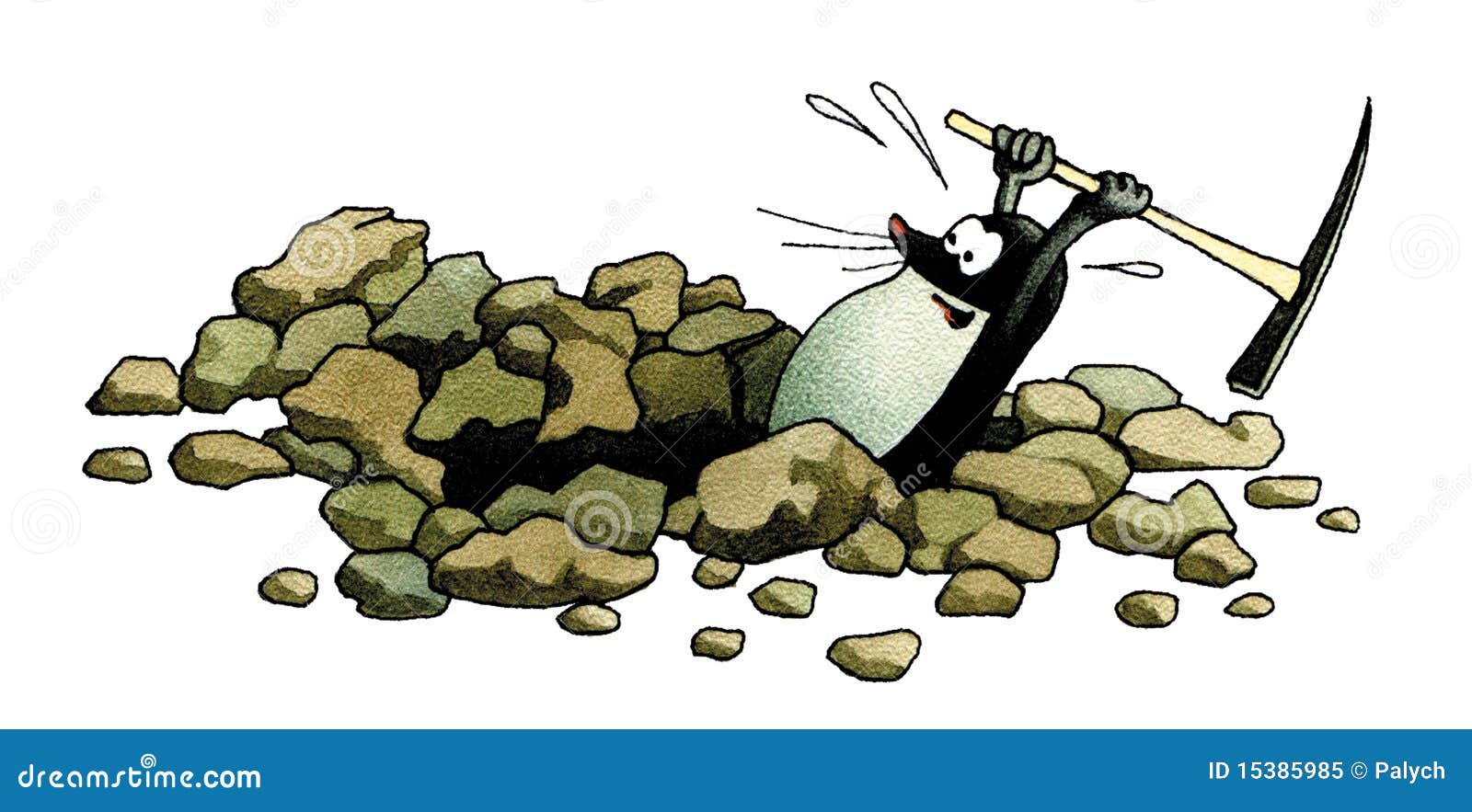 Mole-miner stock illustration. Illustration of bore, geologist - 15385985