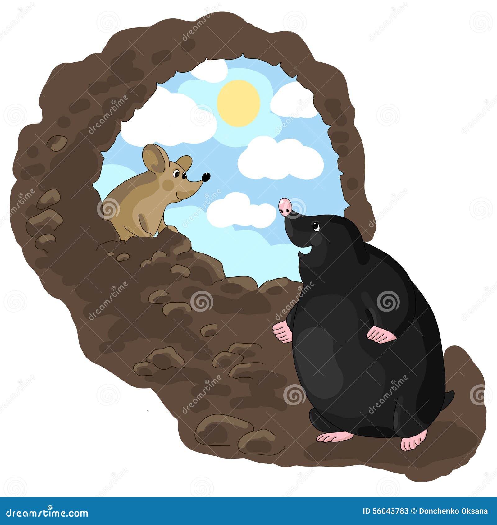 Mole and mouse stock vector. Illustration of cheerful - 56043783