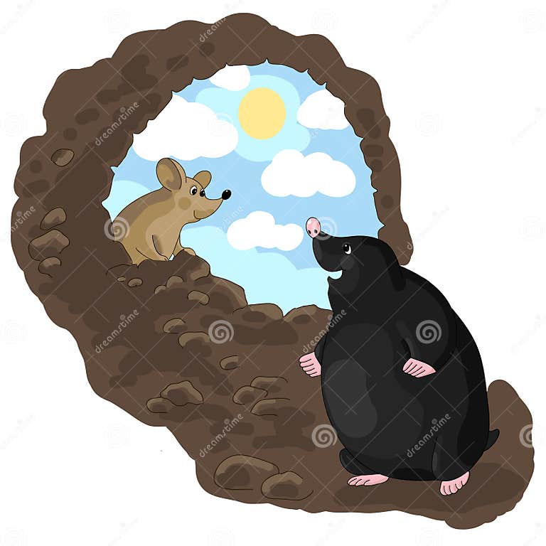 Mole and mouse stock vector. Illustration of cheerful - 56043783