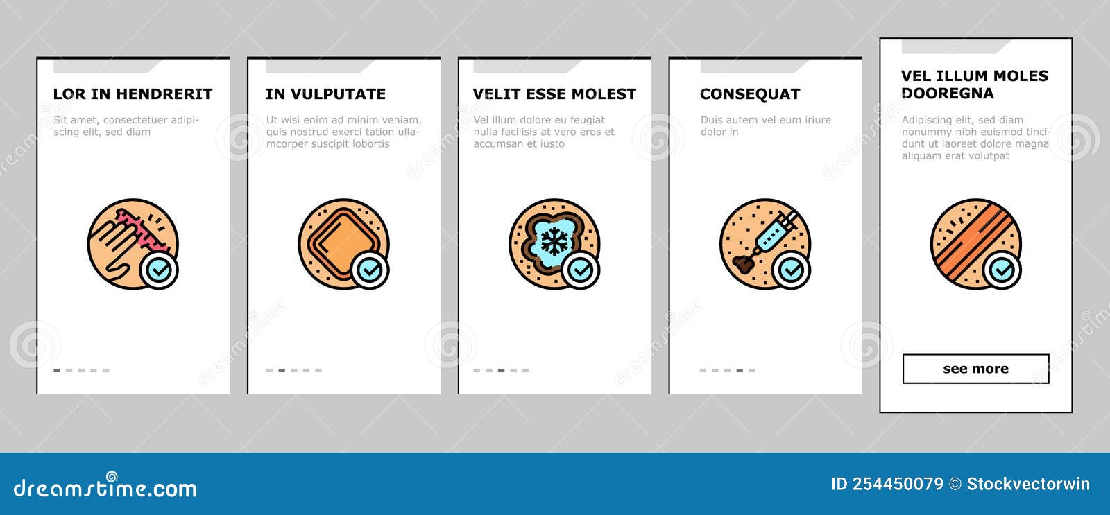 Mole Skin Problem and Disease Onboarding Icons Set Vector Stock Vector ...