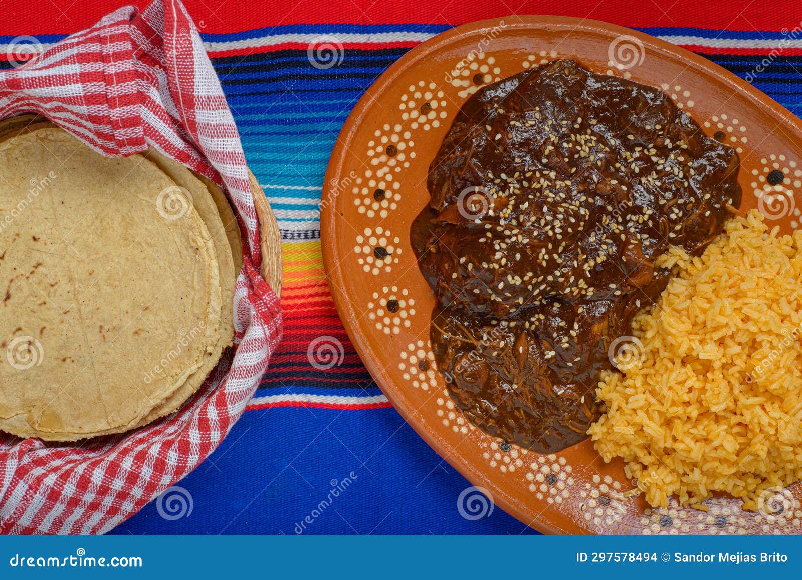 Mole, Typical Mexican Food. Traditional Mexican Dish Stock Photo ...