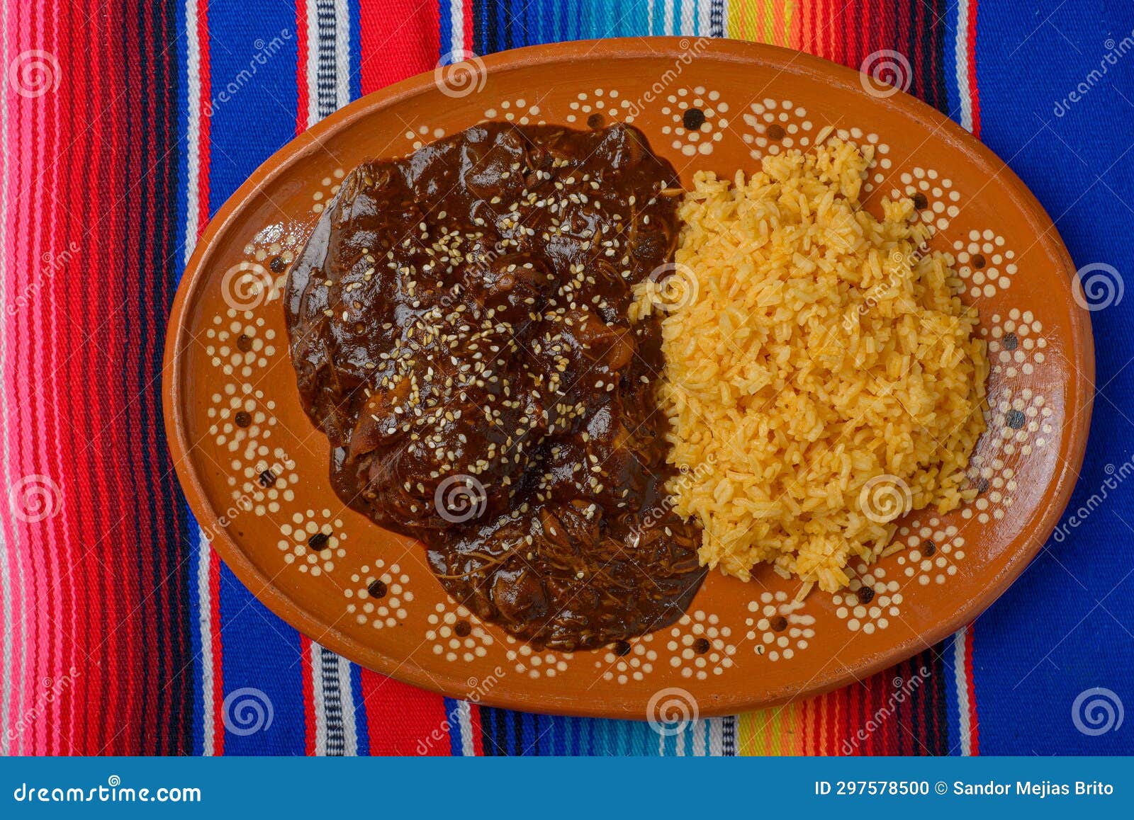 Mole, Typical Mexican Food. Traditional Mexican Dish Stock Photo ...