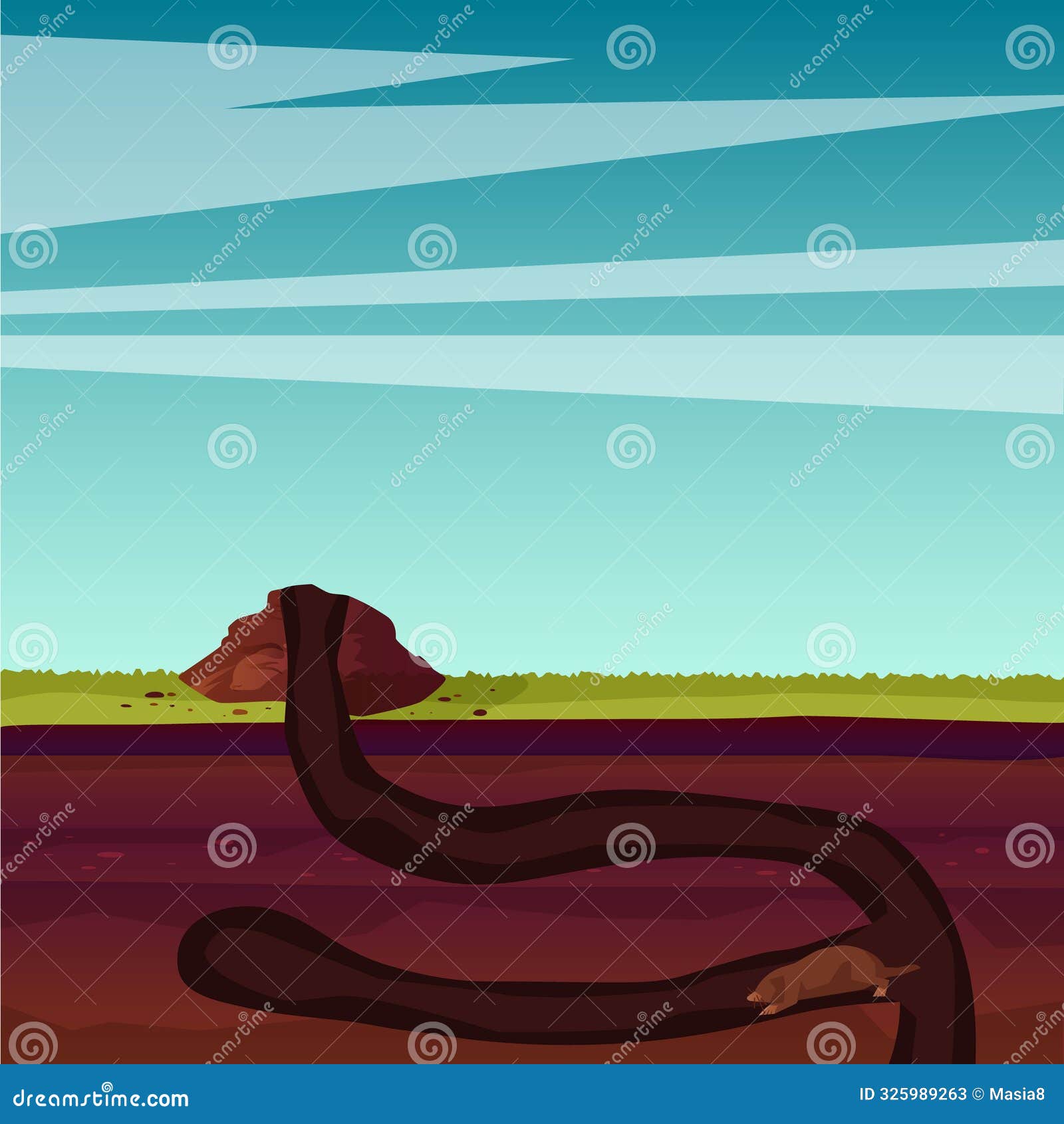 Mole Underground In A Hole, Cartoon Vector | CartoonDealer.com #325989241
