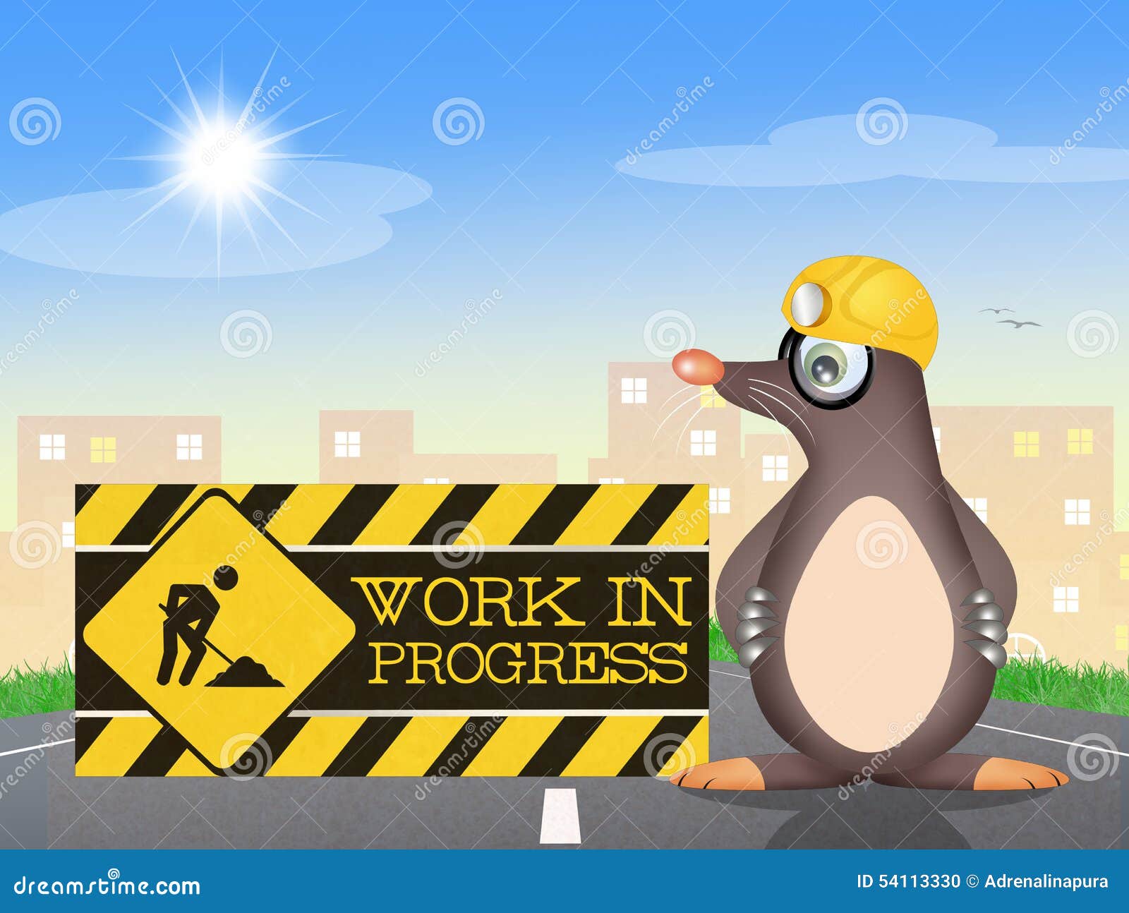 Mole at work stock illustration. Illustration of friendly - 54113330