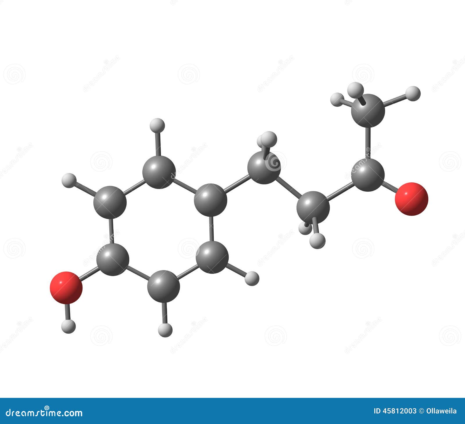 Molecola Del Chetone Del Lampone Isolata Su Bianco Illustrazione di ...