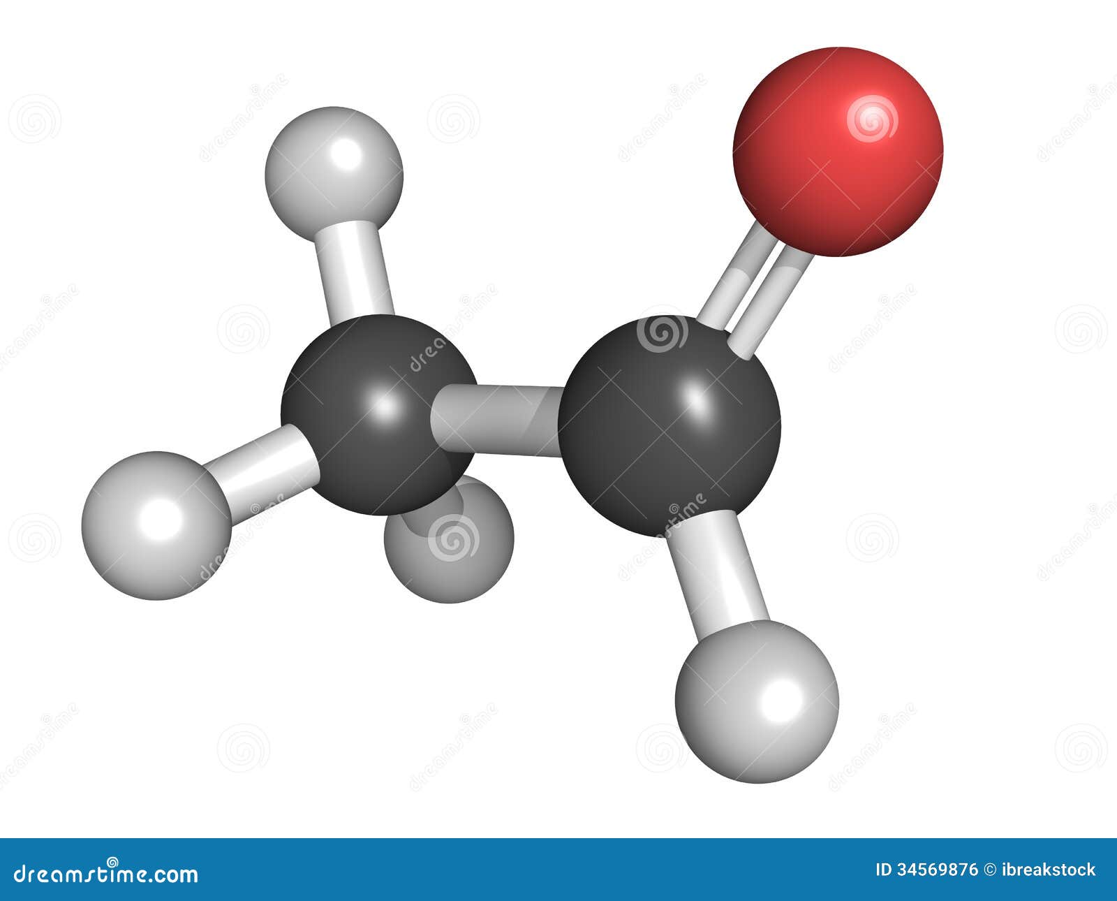 Molecola Dell'acetaldeide (ethanal), Struttura Chimica. Acetaldehyd ...