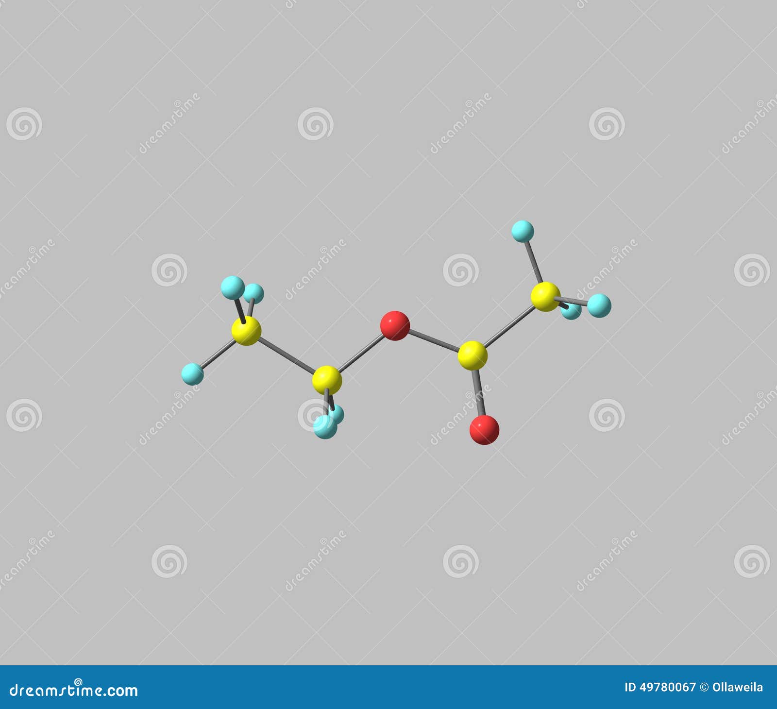 Molecola Dell'acetato Di Etile Isolata Su Grey Illustrazione di Stock ...