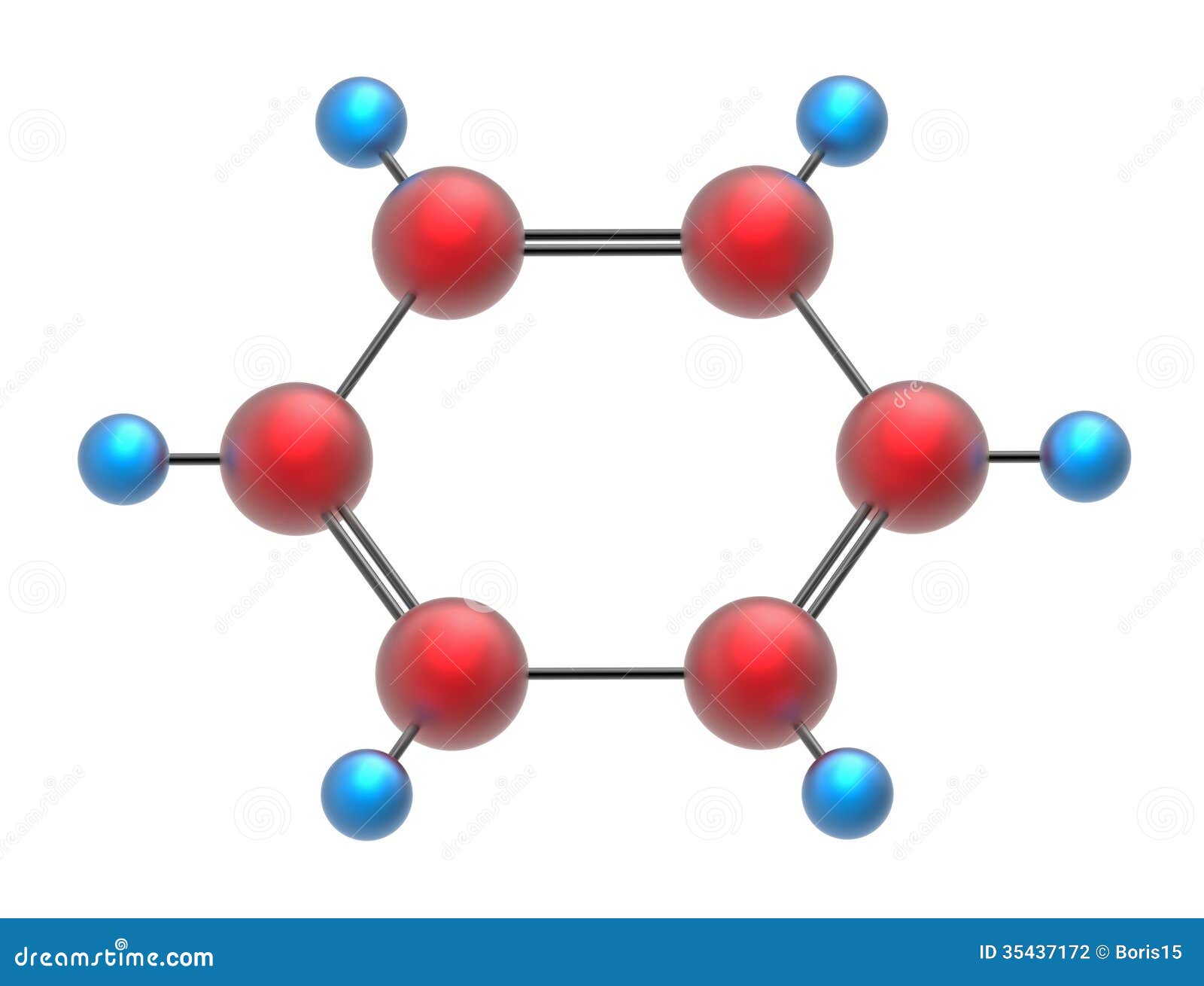 Molecola di benzene illustrazione di stock. Illustrazione di renda ...