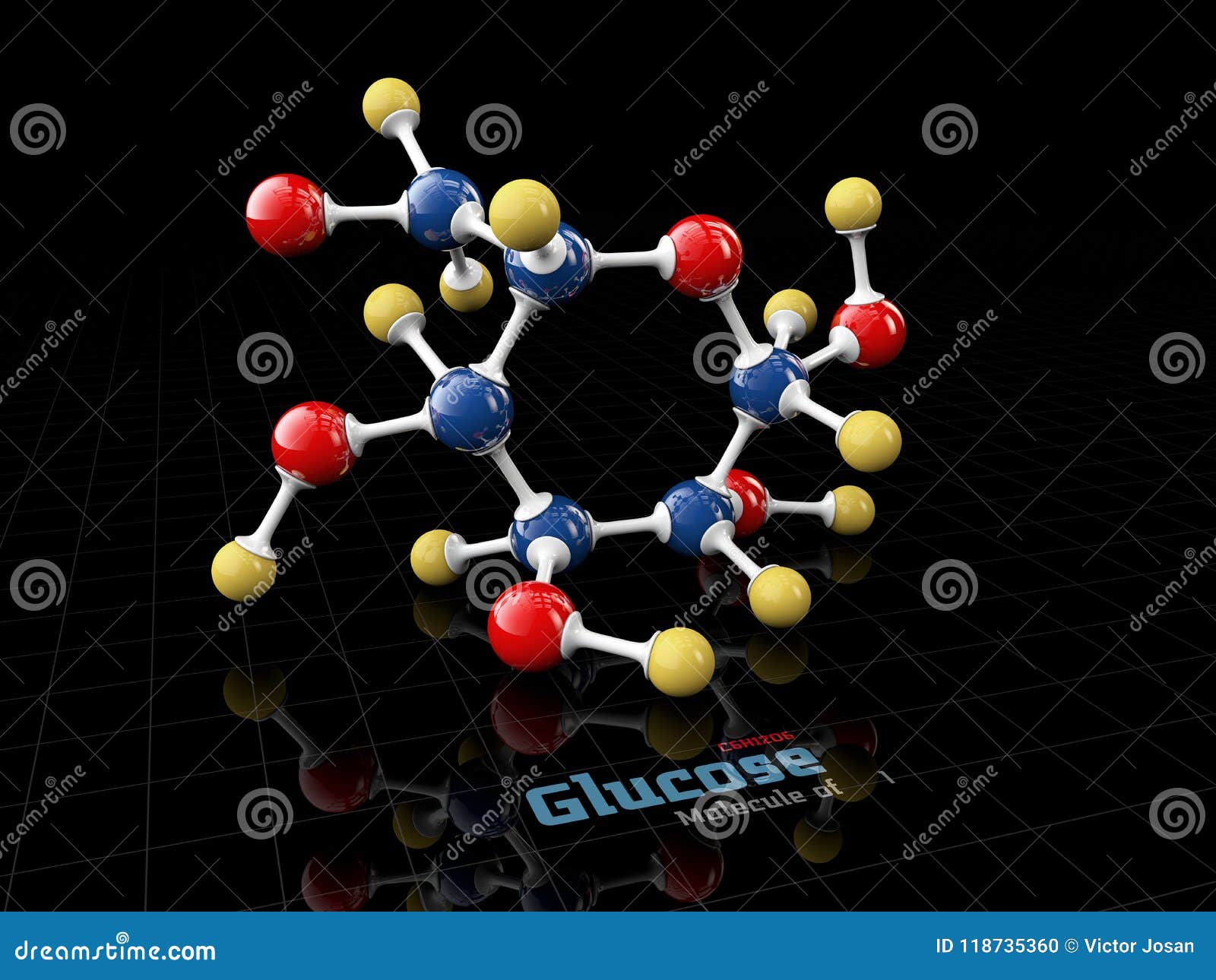 Molecola Di Glucosio, Formula Molecolare C6H12O6 Illustrazione 3D ...