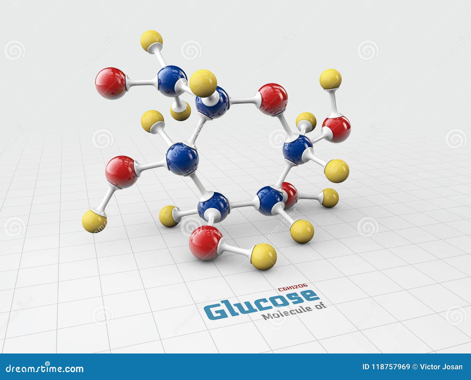 Molecola Di Glucosio, Formula Molecolare C6H12O6 Illustrazione 3D ...