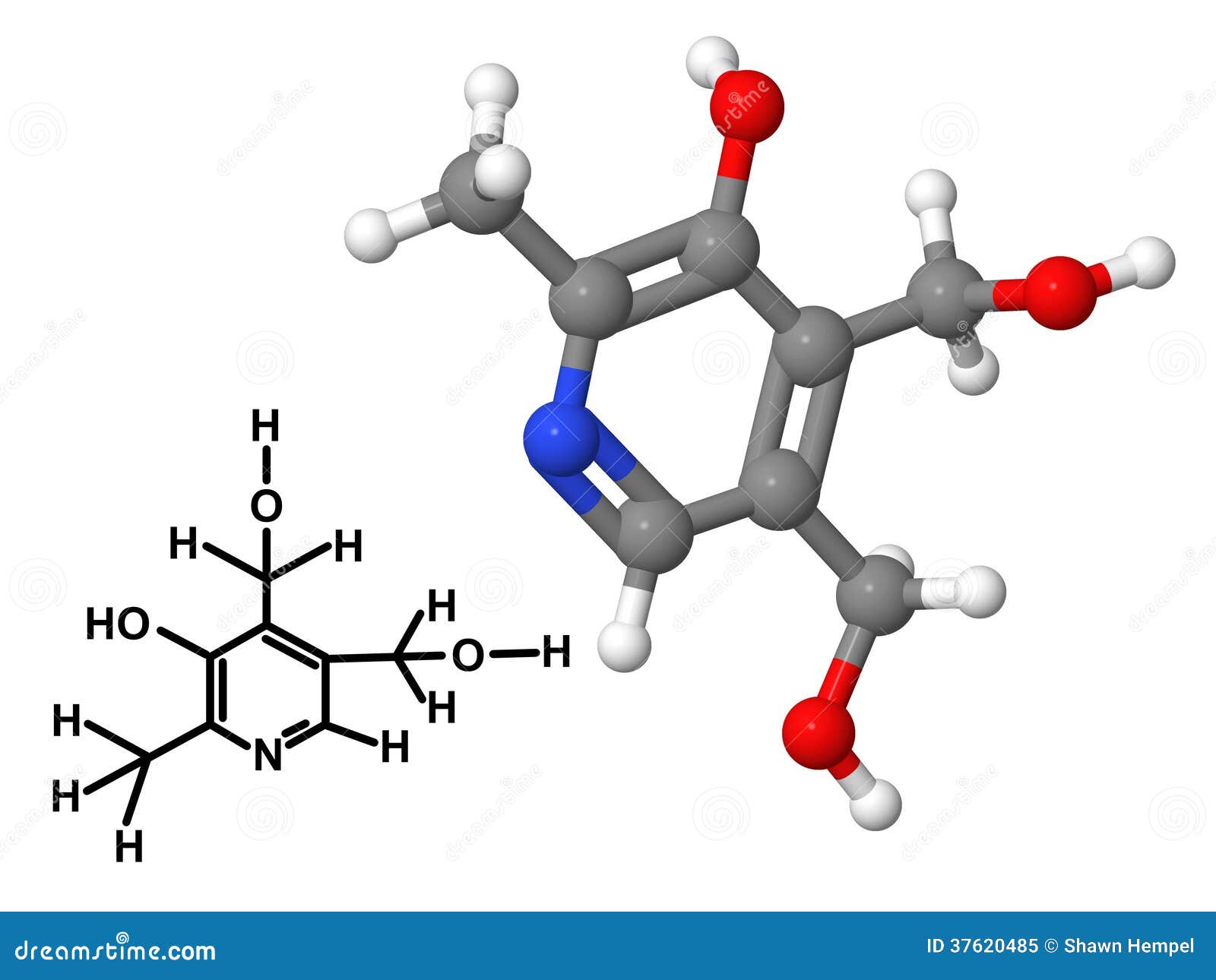 Molecola Di Vitamina B6 Con La Formula Chimica Illustrazione di Stock ...
