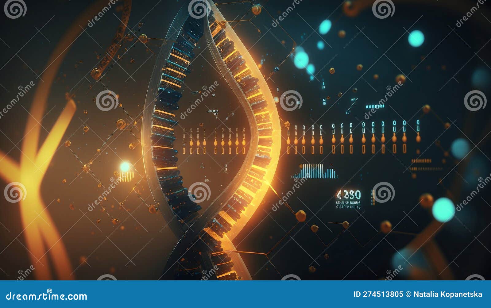 A Molecula Dna Structure On A Dark Background. Royalty-Free Stock ...