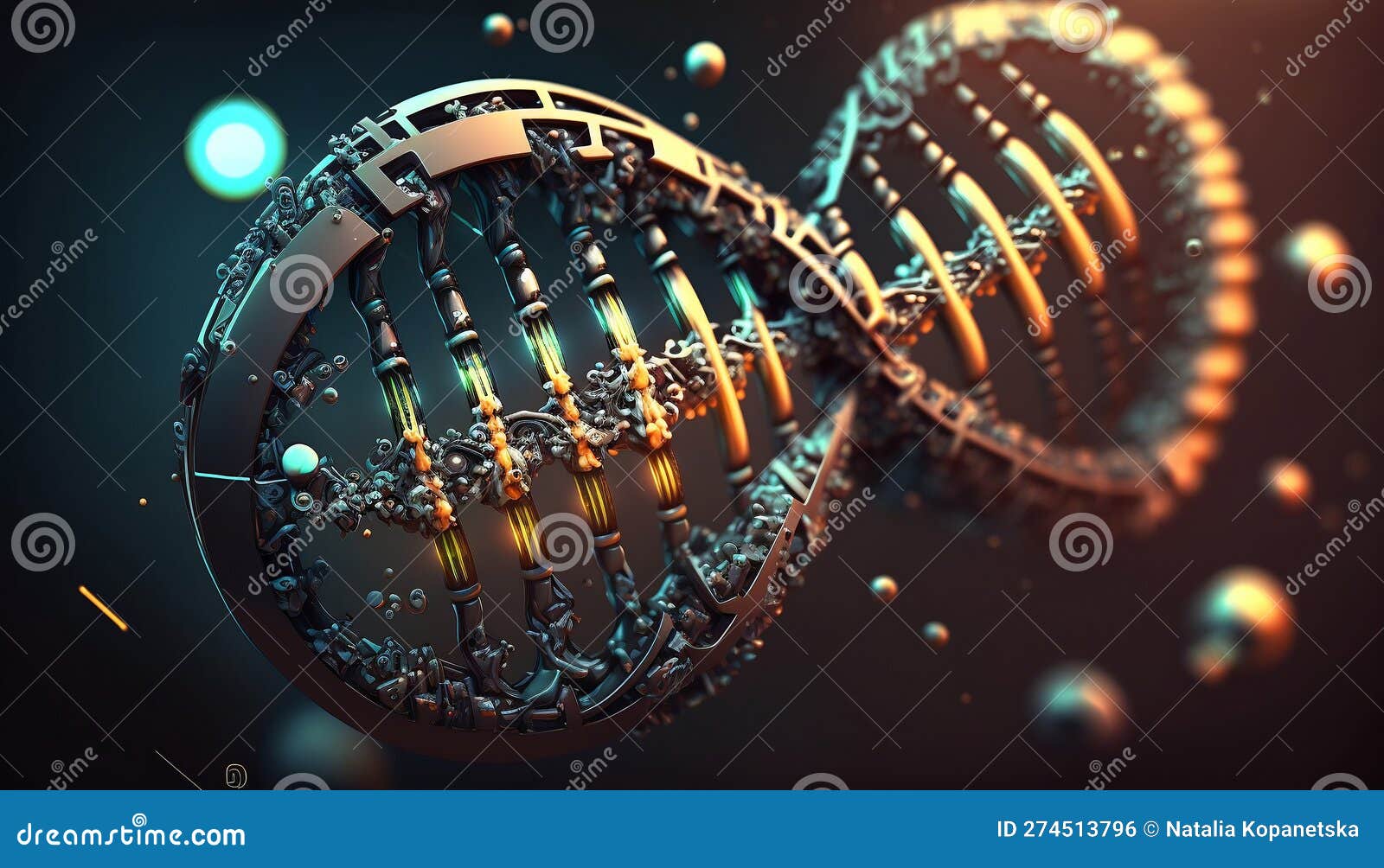 A Molecula Dna Structure On A Dark Background. Stock Photography ...