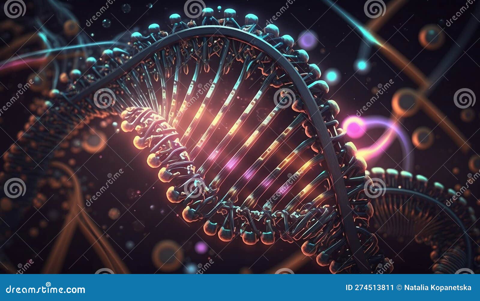 A Molecula Dna Structure On A Dark Background. Royalty-Free Stock ...