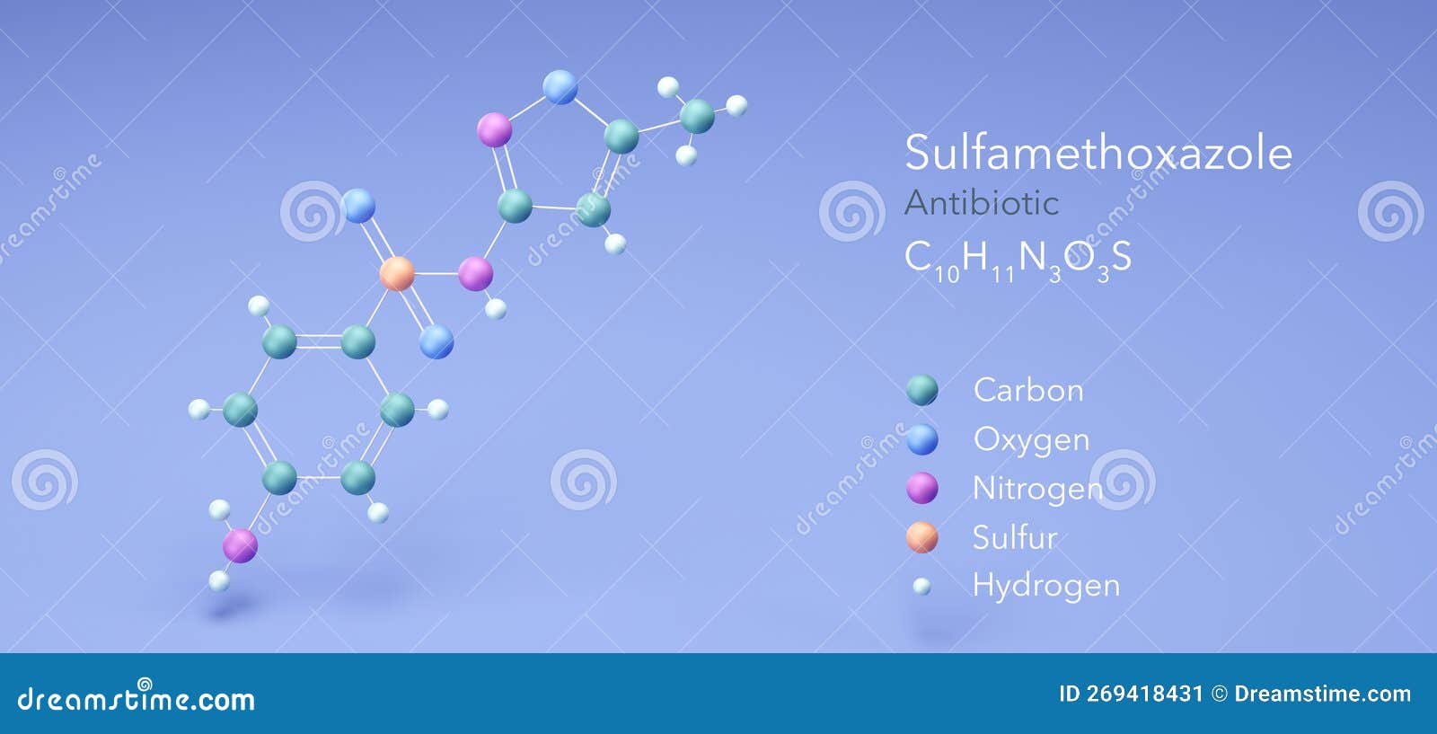 Moleculaire Structuren Van Sulfamethoxazol Gantanol 3d Model ...