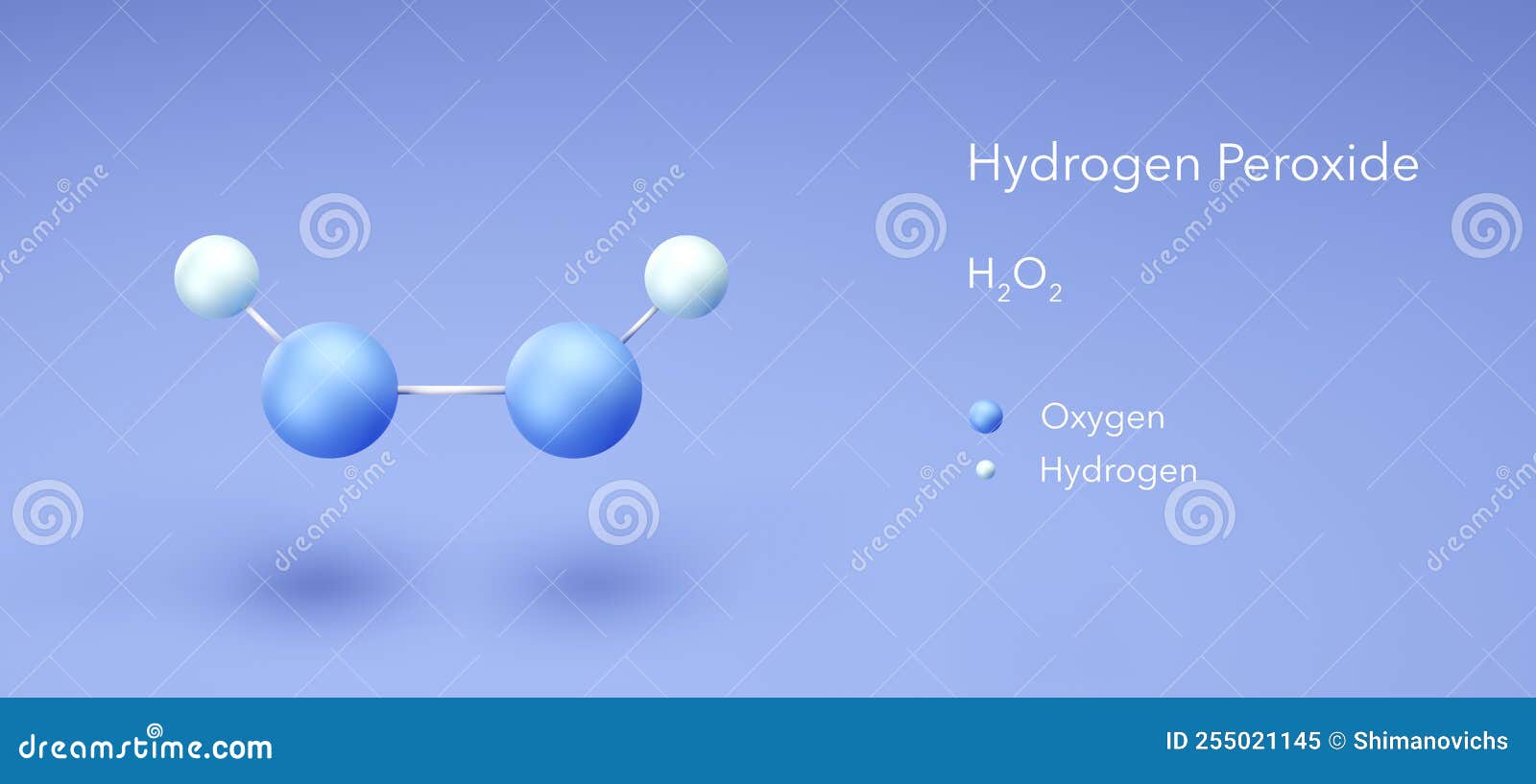 Moleculaire Structuren Van Waterstofperoxide Dioxidaan 3d Model ...