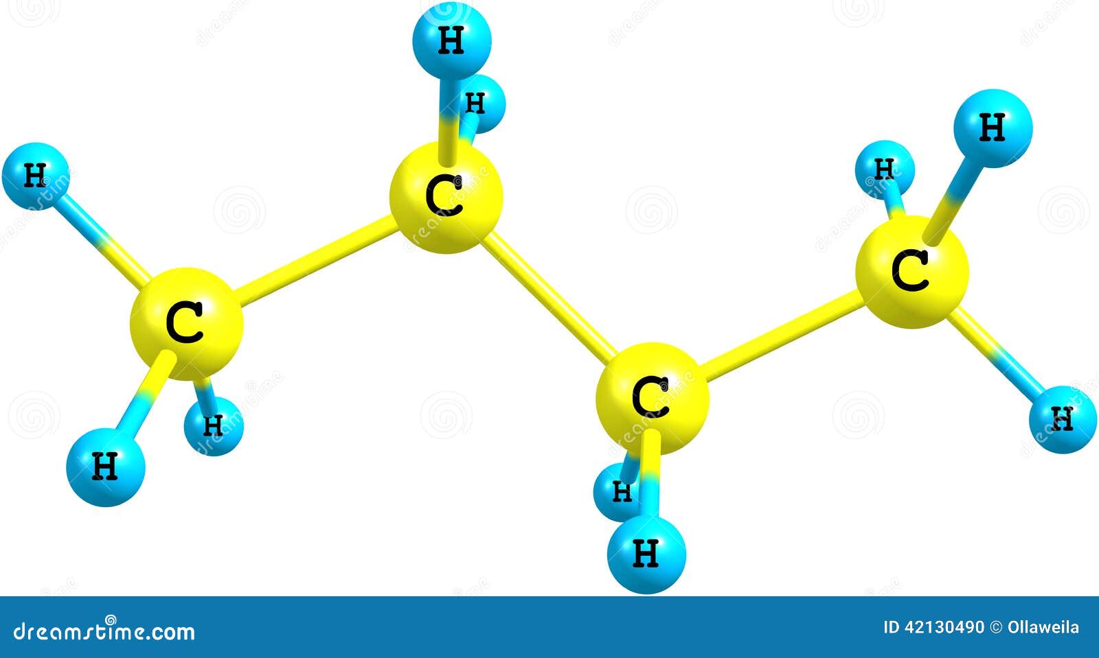 Moleculaire Structuur Van Butaan Op Wit Stock Illustratie ...