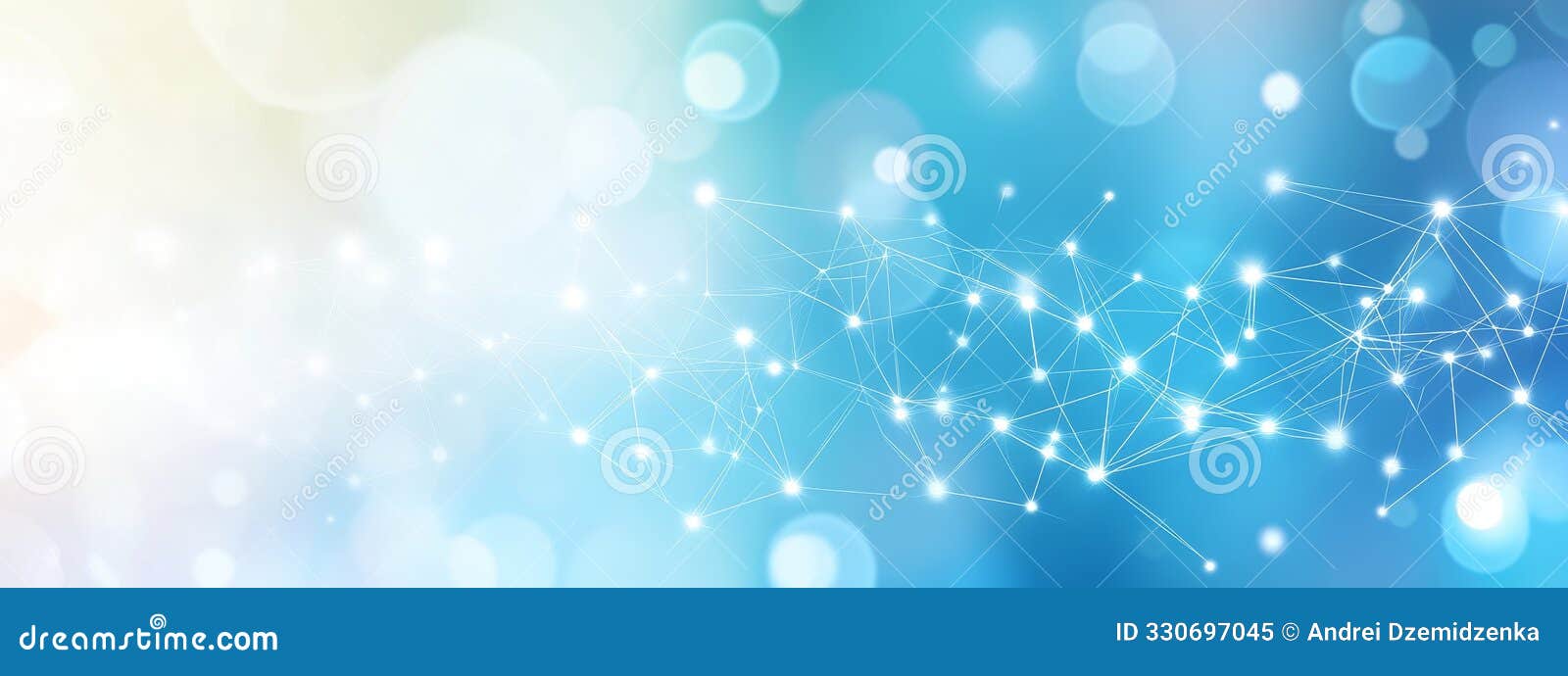 Molecular Abstract Gradient Background with White and Light Blue Colors ...