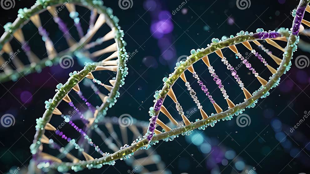 Molecular Abstract Representation: DNA and RNA in Genetics Stock ...