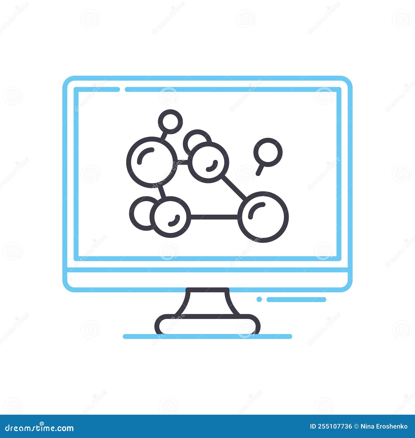 Molecular Analysis Line Icon, Outline Symbol, Vector Illustration ...