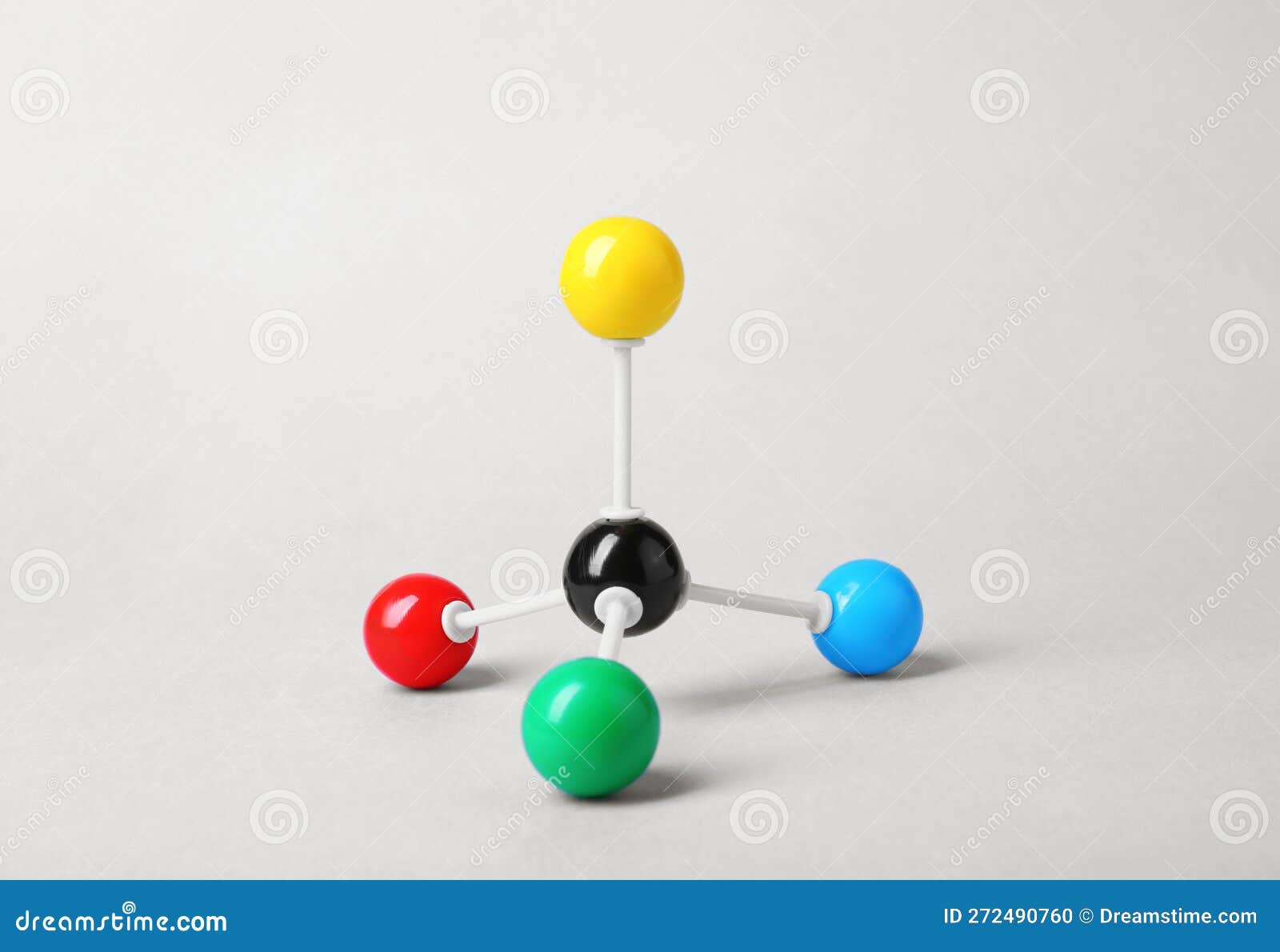 Molecular Atom Model On Light Grey Background. Chemical Structure ...