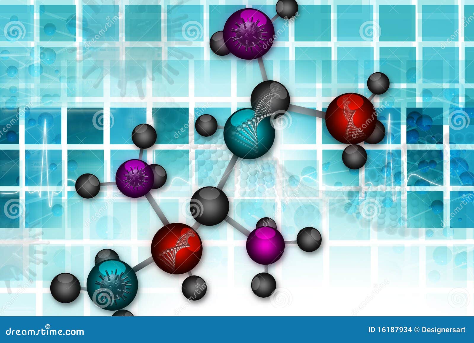 Molecular background stock illustration. Illustration of cell - 16187934