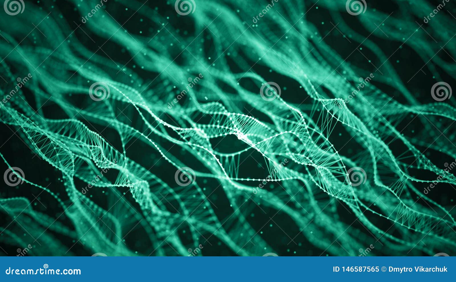 Molecular Background with DNA. Network Concept with Connecting Dots and ...