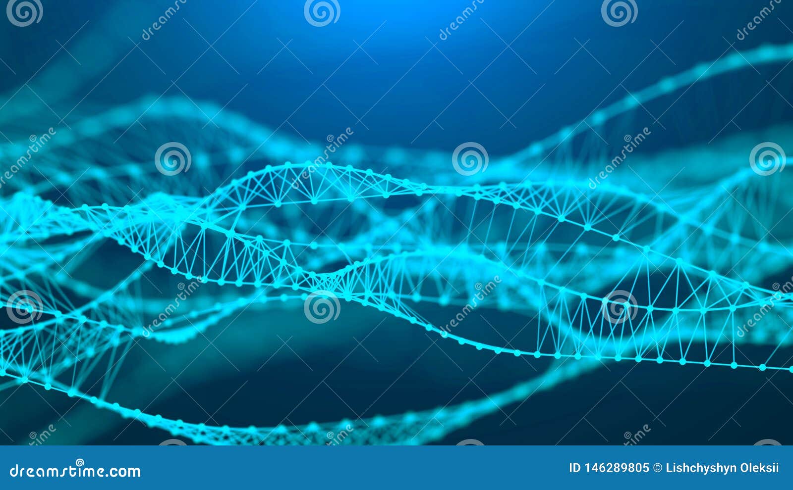 Molecular Background with DNA. Network Concept with Connecting Dots and ...