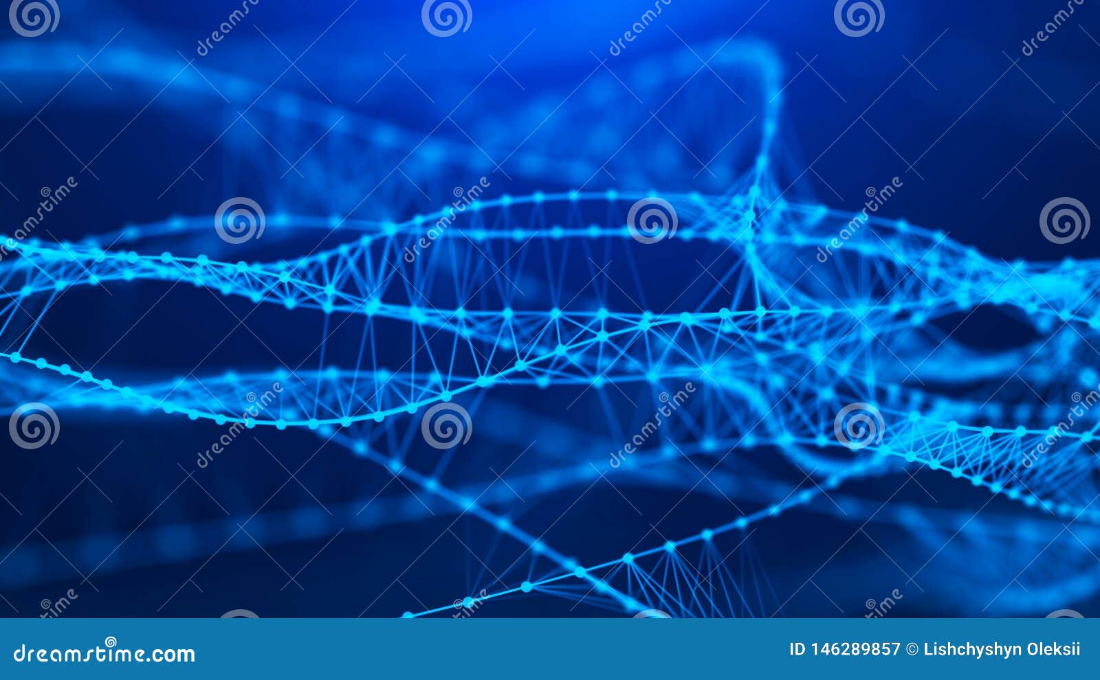 Molecular Background with DNA. Network Concept with Connecting Dots and ...