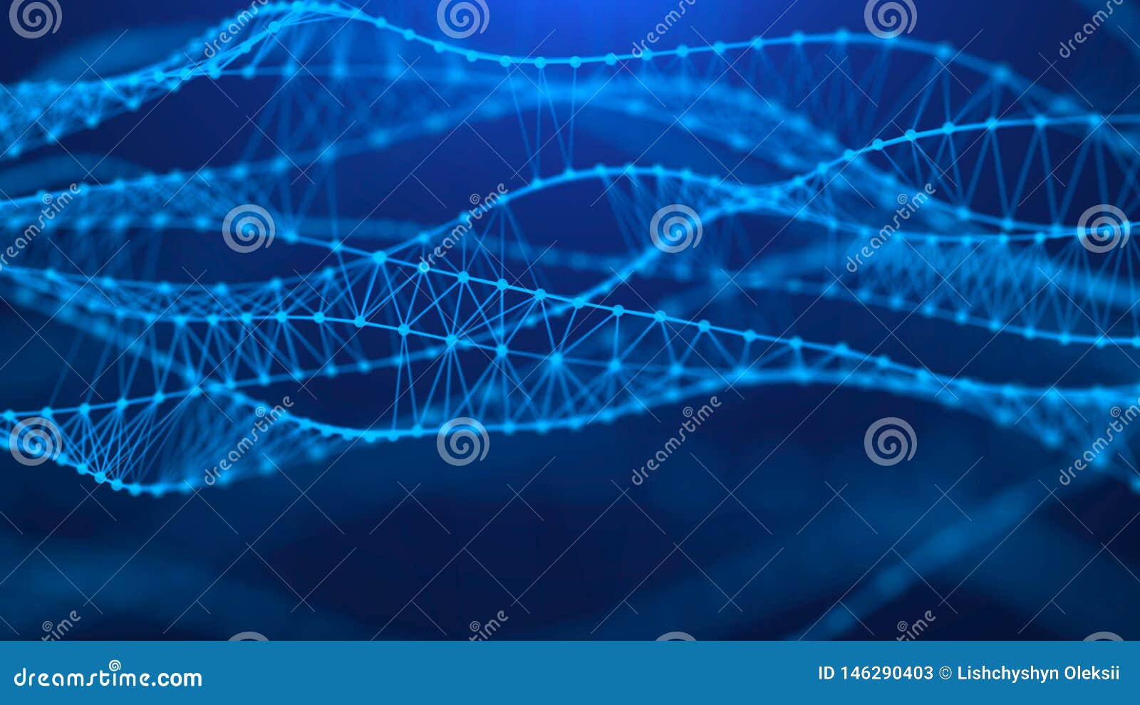 Molecular Background with DNA. Network Concept with Connecting Dots and ...