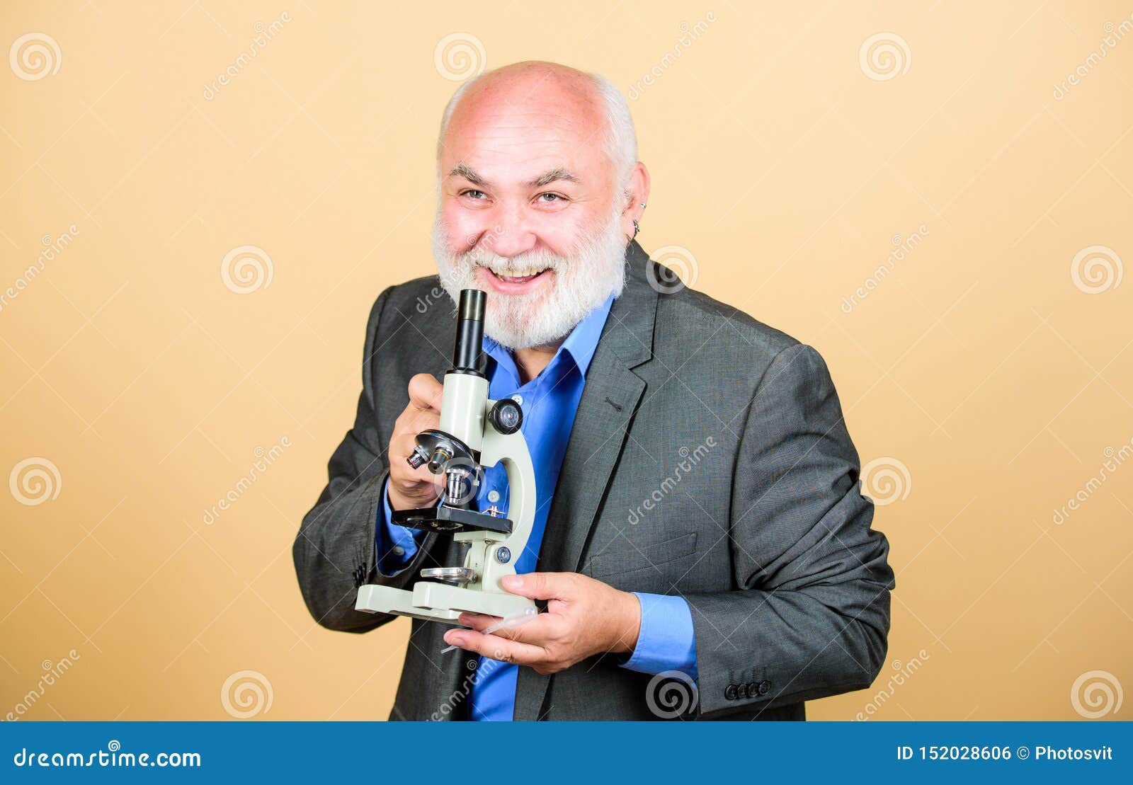 Molecular Biology PhD Projects. Mature Man Formal Suit with Microscope ...