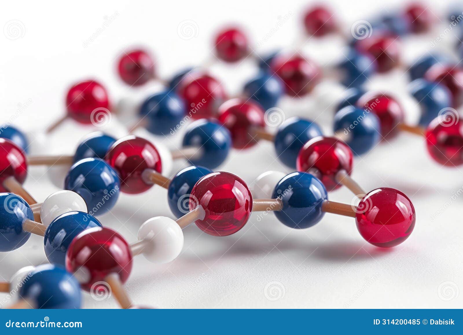 Molecular Bonding Model with Chemical Compounds on White Background ...
