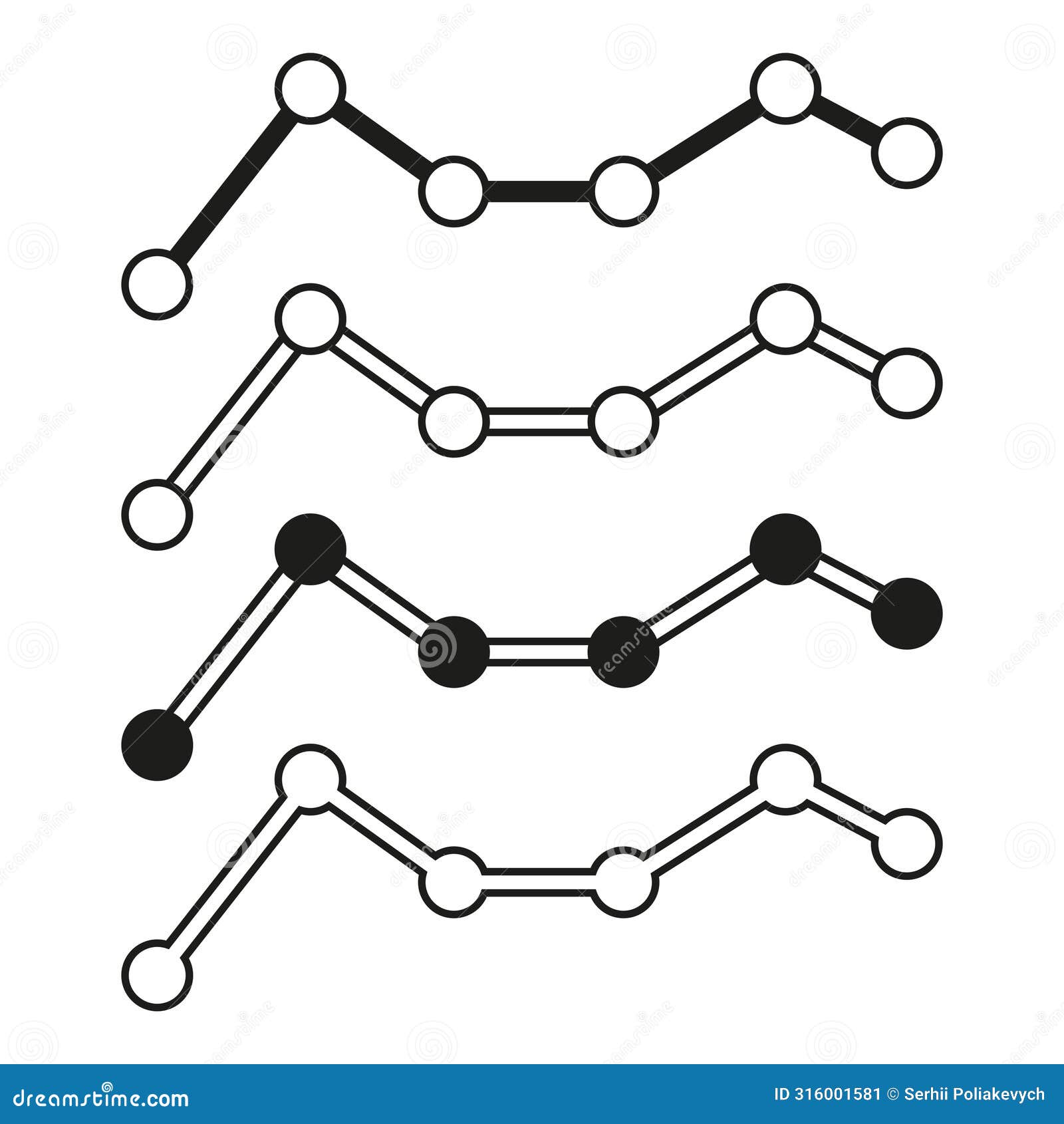 Molecular Bonds Graphic. Chemistry Structure Icons. Science Network ...